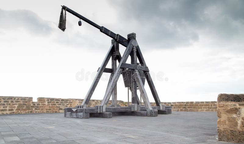 Altes Katapult in Der Festungsbastion Auf Engel ` S Schloss, Rom ...