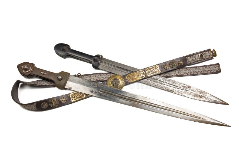Alter Kaukasischer Dolch Mit Einer Scheide Stockfoto - Bild von dolch ...