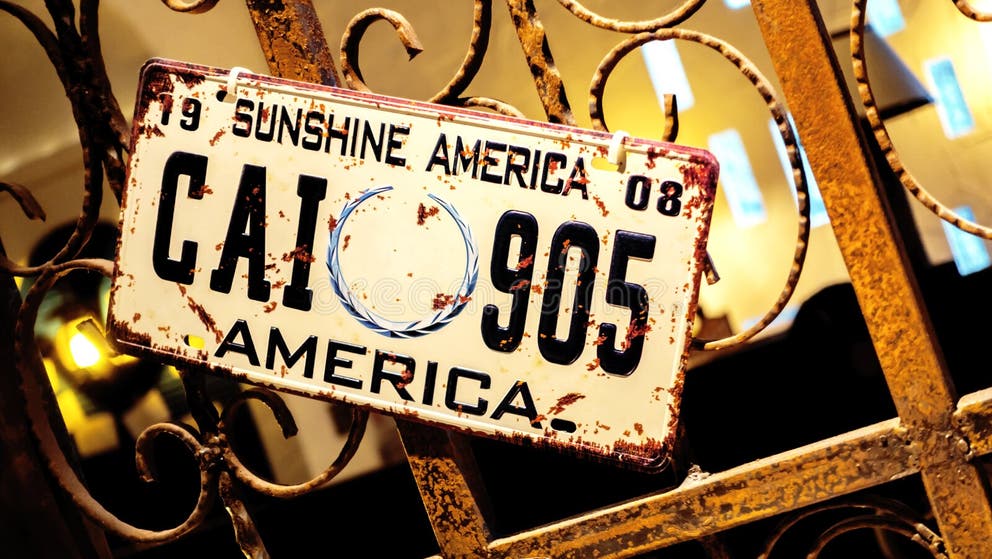 Alte Kfz-Kennzeichen stockbild. Bild von erhalten, lang - 61028183