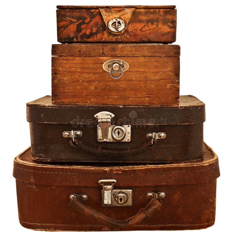 Alte Koffer stockfoto. Bild von klassisch, stapel, satz - 25685296