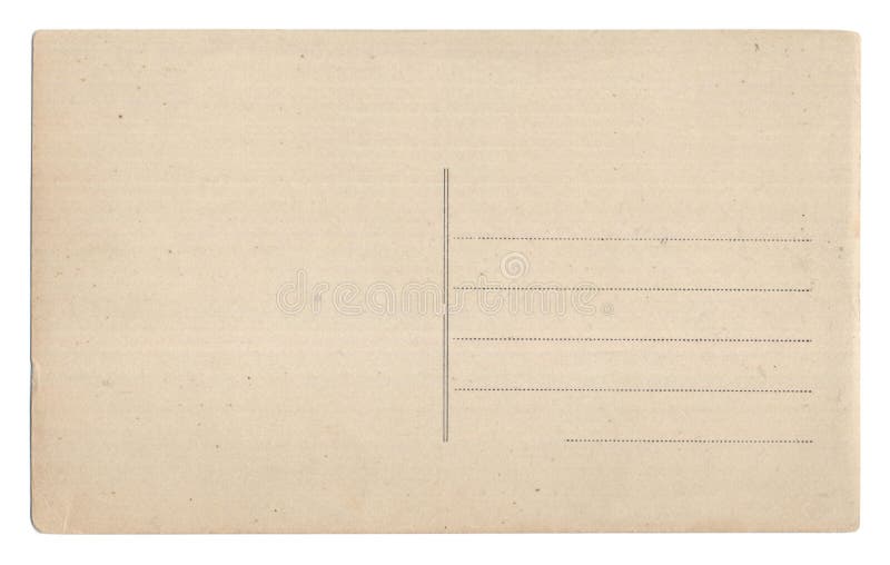 Alte Leere Postkarte Getrennt Auf Weiß Stockbild - Bild von post, alter ...