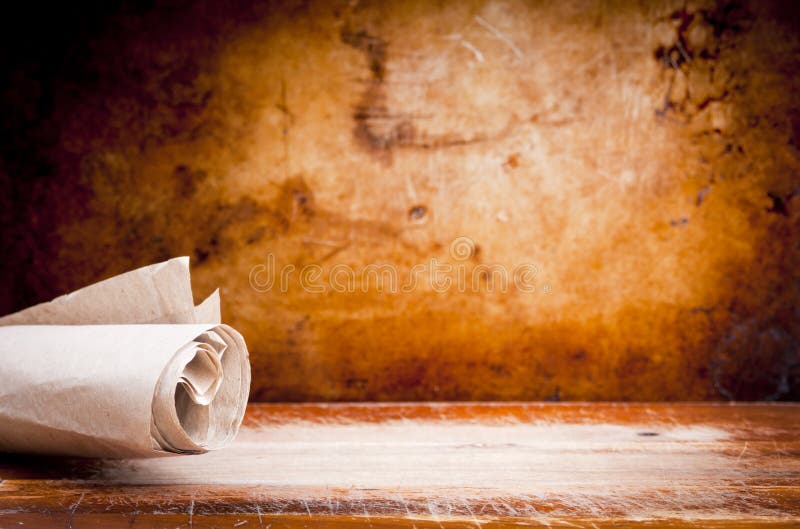 Alte Pergamentpapier-Rolle stockbild. Bild von auslegung - 26307789