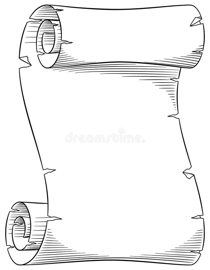 Alte Pergamentrolle vektor abbildung. Illustration von exemplar - 111633461