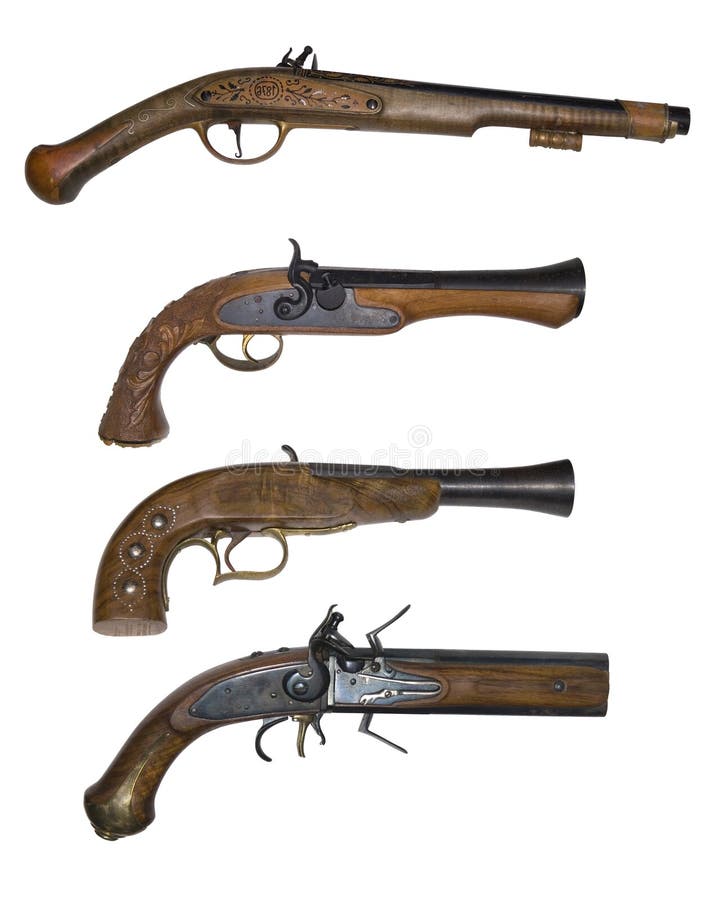 Alte Pistolen stockfoto. Bild von waffen, mittlere, gewehr - 12550856