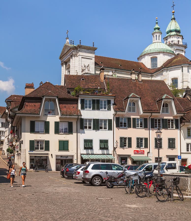 Solothurn, SO/die Schweiz - 2. Juni 2019: Historische Alte Stadt In Der ...