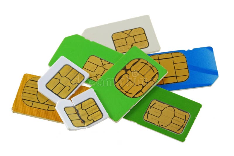 Alte Und Benutzte SIM-Karten Stockbild - Bild von beweglich ...