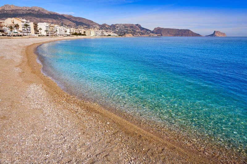 Altea Beach boulevard stock image. Image of spain, bench - 16923439