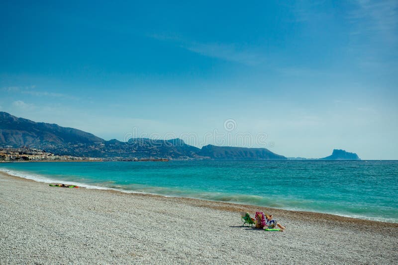 Altea Beach View, Costa Blanca, Spain Stock Photo - Image of beautiful ...
