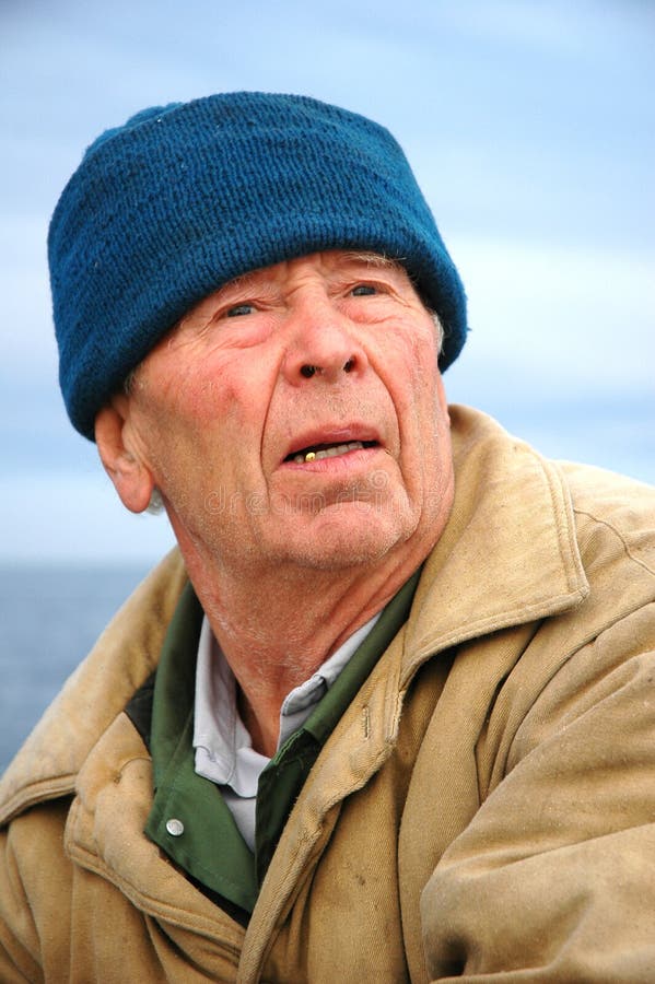 Alter Fischer stockbild. Bild von boot, mann, gesicht - 9941771