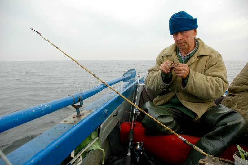 Alter Fischer stockbild. Bild von boot, mann, gesicht - 9941771
