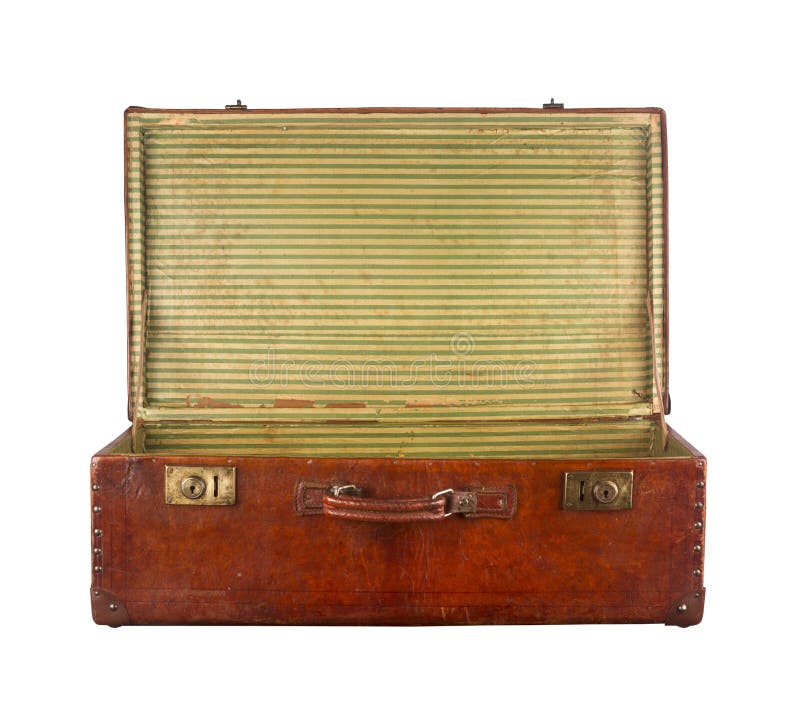 Alter geöffneter Koffer stockfoto. Bild von gepäck, ferien - 68614560