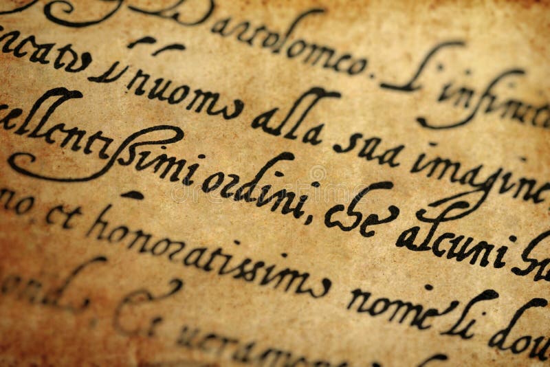 Altes Papier Mit Lateinischem Text Stockfoto - Bild von dokument, liste ...