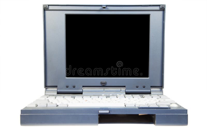 Alter Laptop Auf Einem Weißen Hintergrund Stockfoto - Bild von ...