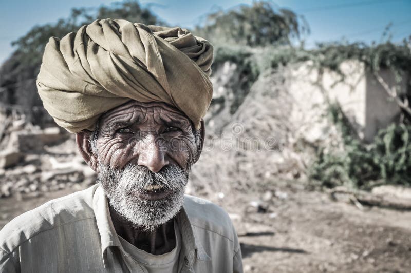 Alter Mann Mit Turban in Rajasthan Redaktionelles Stockfoto - Bild von ...