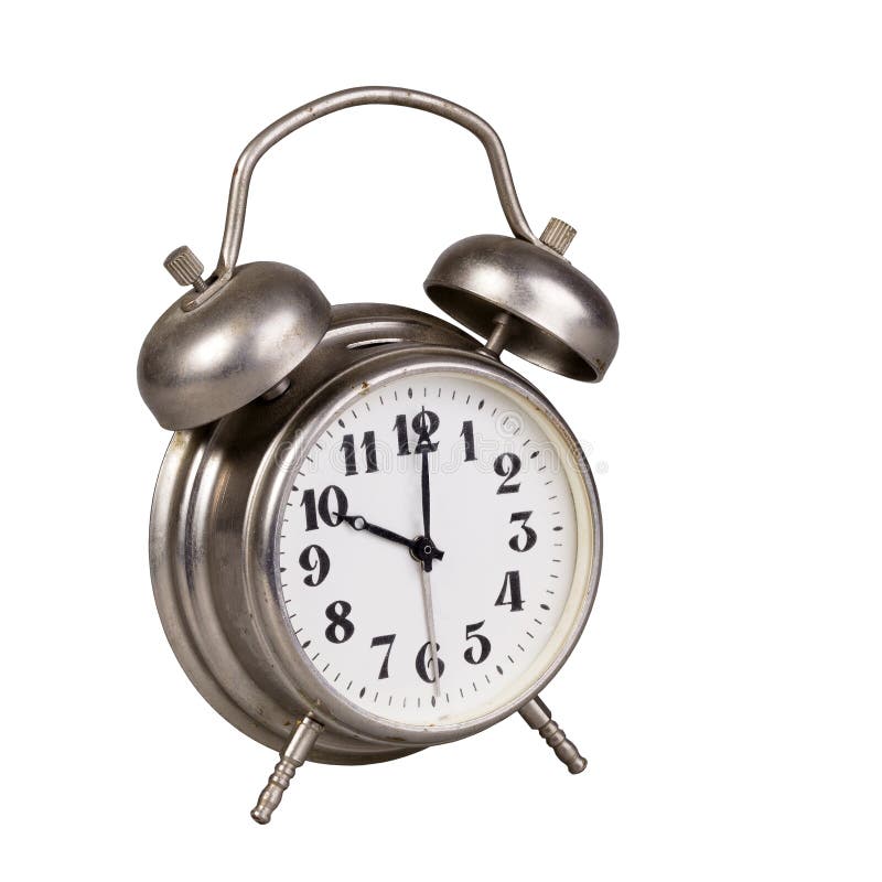 Alter Wecker Auf Einem Weiß Stockfoto - Bild von zweitens, elegant ...