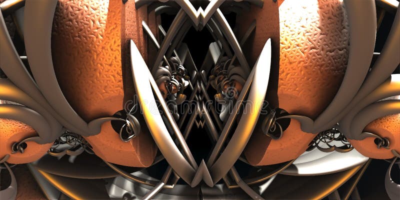 Alternate Engine- 3D Virtual Scene with Complex Abstract Shapes Stock ...