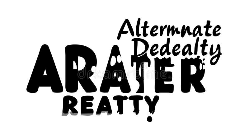 Alternate Reality Distorted Text Typography, Vector Design Generative ...