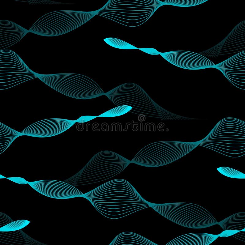 Alternating Abstract Teal Lines Seamless Wave Pattern Stock Image ...