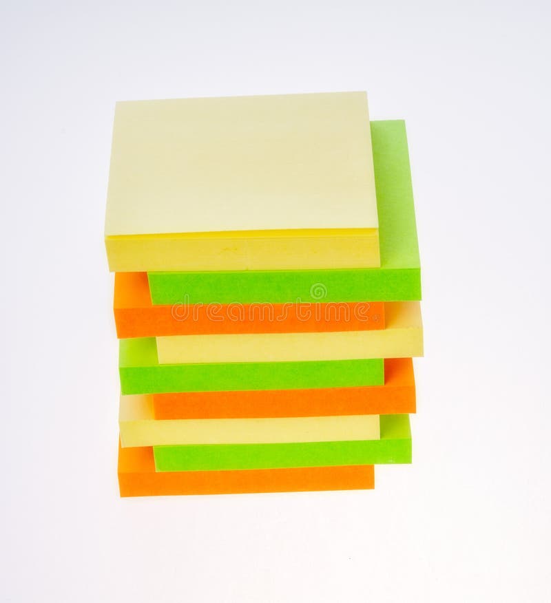 Alternating Colored Sticky Note Pads in a Stack Stock Photo - Image of ...