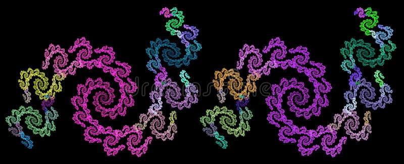 Alternating Colorful Spirals Create Waves Against a Black Background ...