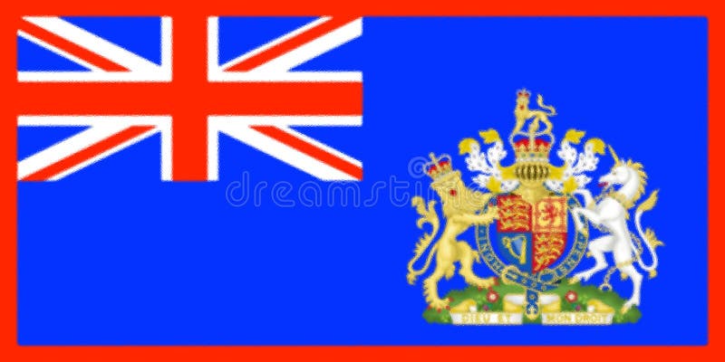 Glossy Glass Alternative British Flag with Royal Coat of Arms Stock ...