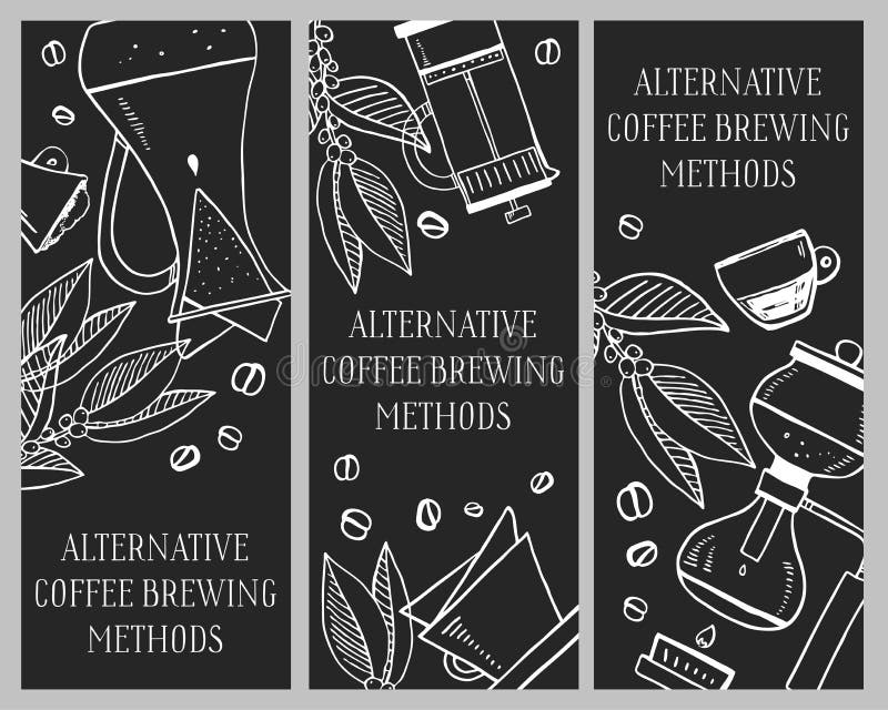 Alternative Coffee Brewing Methods Banner Design Templates. Drip ...