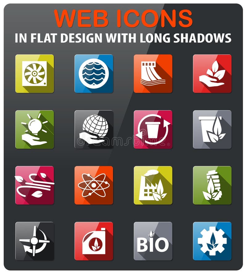 Alternative Energy Icon Set Stock Illustration - Illustration of planet ...