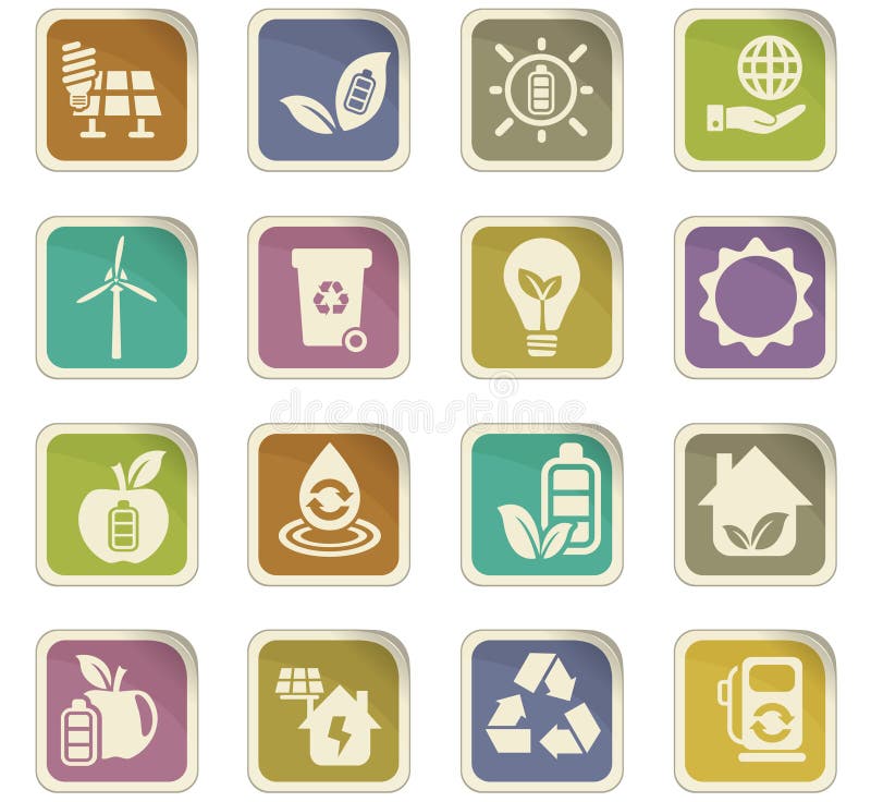 Alternative Energy Icon Set Stock Illustration - Illustration of ...