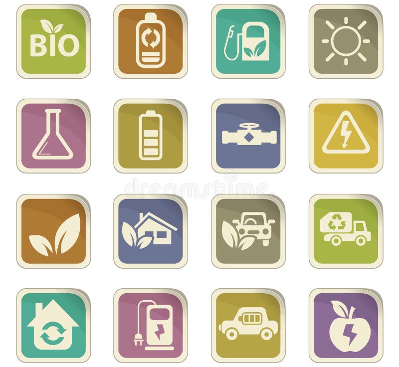 Alternative Energy Icon Set Stock Illustration - Illustration of flask ...