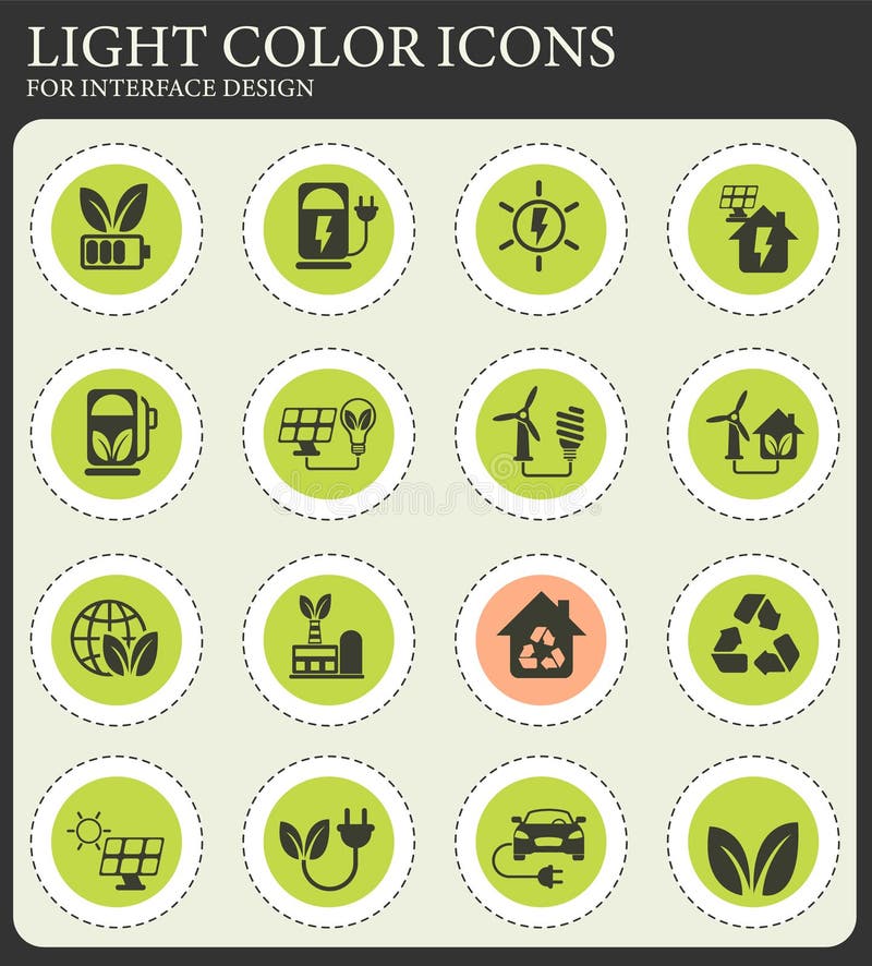 Alternative Energy Icon Set Stock Vector - Illustration of ...
