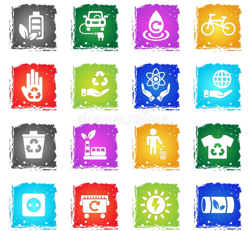 Alternative Energy Icon Set Stock Vector - Illustration of home, nature ...