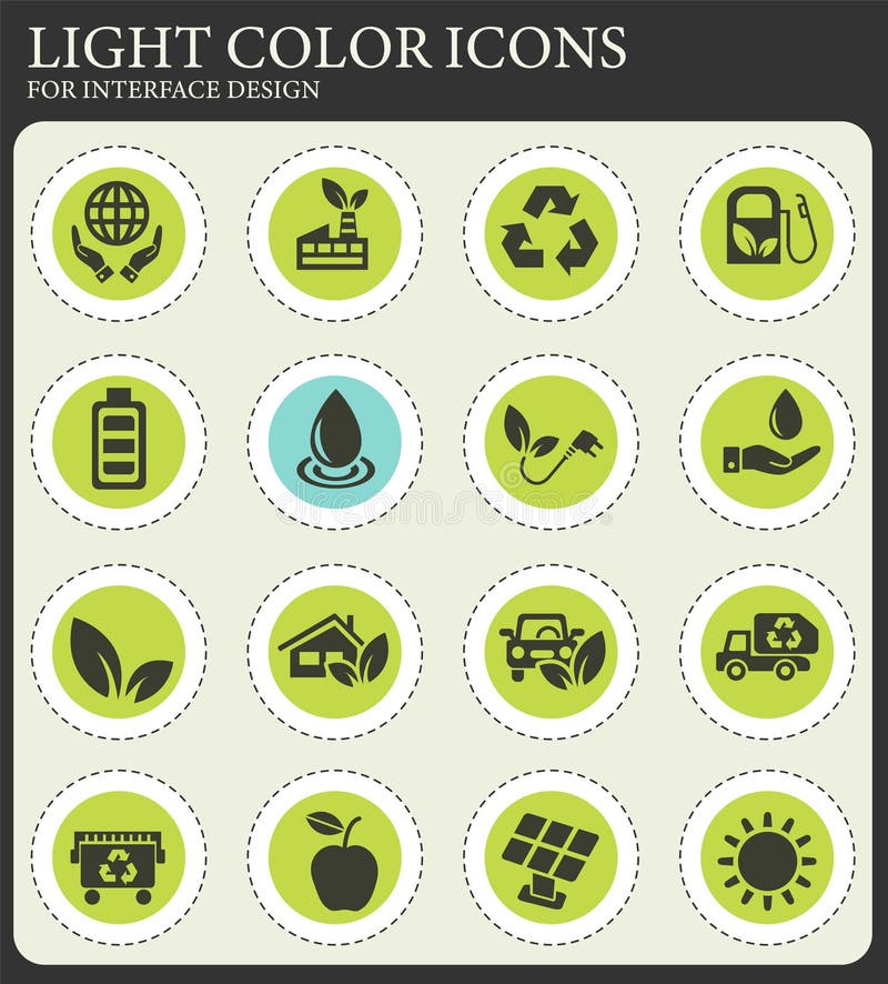 Alternative Energy Icon Set Stock Vector - Illustration of ...