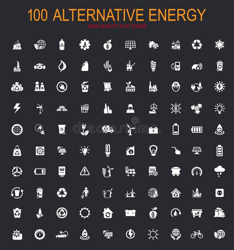 Alternative Energy Icons Set Stock Vector - Illustration of recycle ...