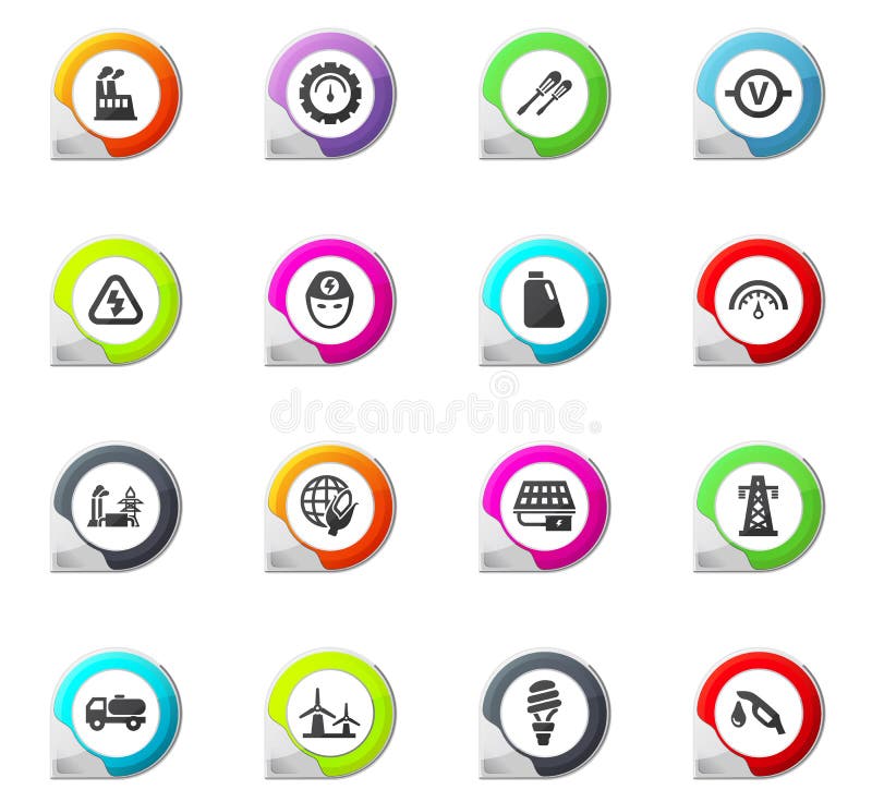 Alternative Energy Icons Set Stock Illustration - Illustration of ...