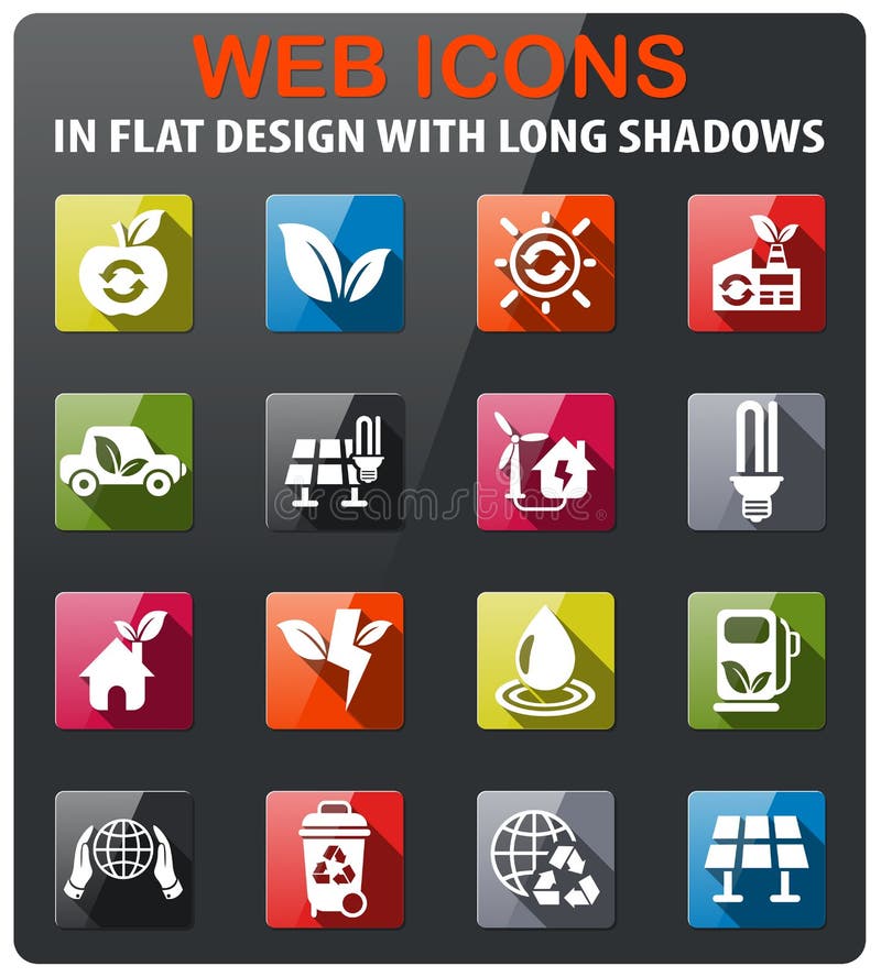 Alternative Energy Icons Set Stock Illustration - Illustration of barge ...