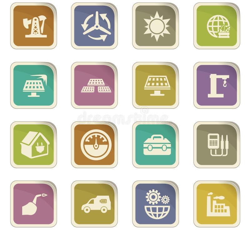 Alternative Energy Icons Set Stock Illustration - Illustration of globe ...