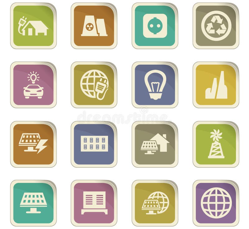 Alternative Energy Icons Set Stock Illustration - Illustration of sign ...