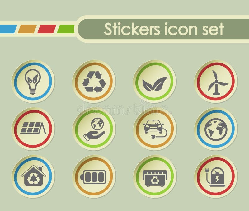 Alternative Energy Icon Set Stock Vector - Illustration of icons, color ...