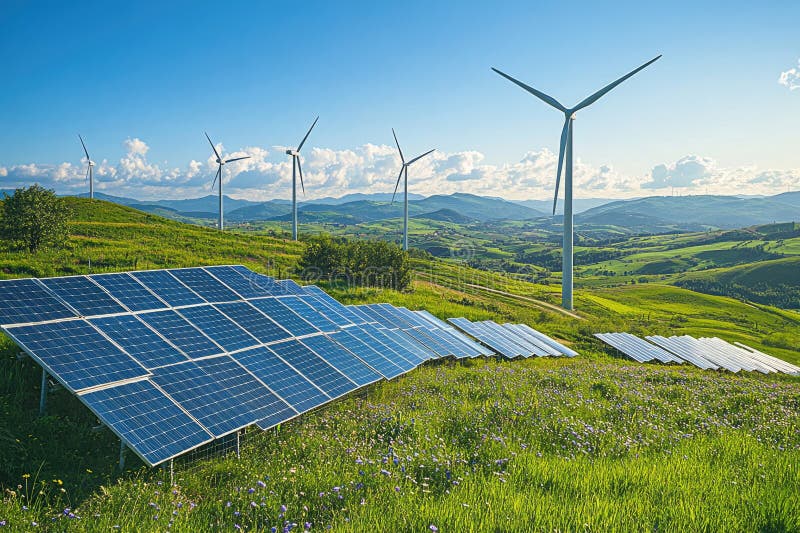 Alternative Energy Source in a Natural Setting Stock Illustration ...