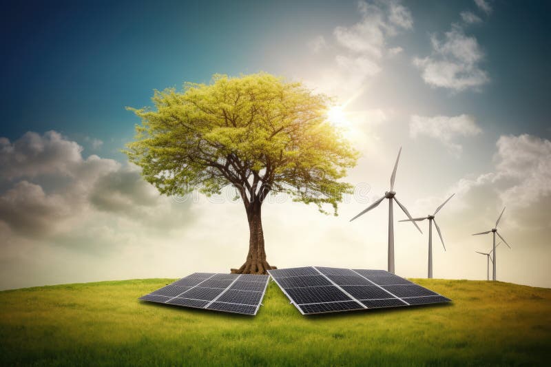 Alternative Energy Sources and Energy Efficiency. Generative AI Stock ...