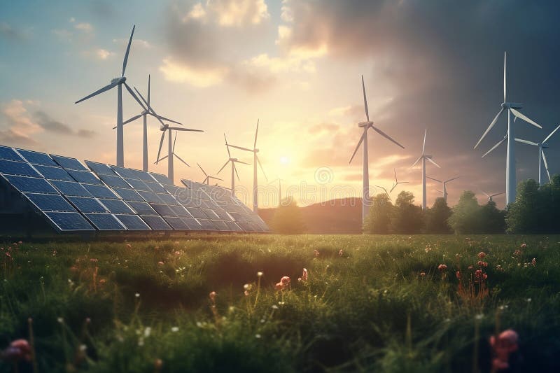 Alternative Energy Sources, Green Energy of the Future. Generative AI ...