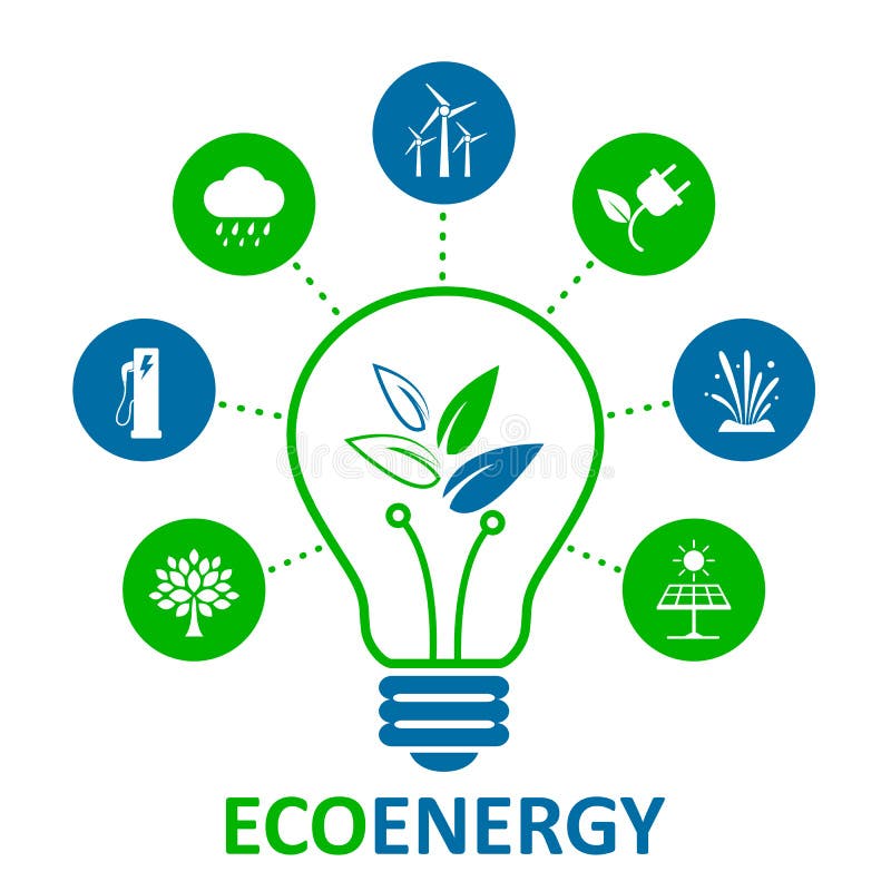 Alternative Energy Sources Icons Renewable Energy Sign Nature Power