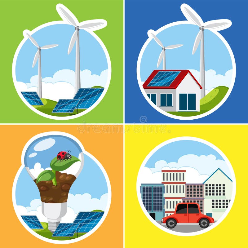 Alternative Green Energy Vector Concept Stock Vector - Illustration of ...