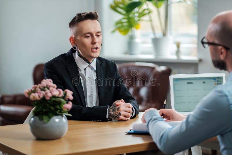 Alternative Man Attending Job Interview Stock Photo - Image of ...
