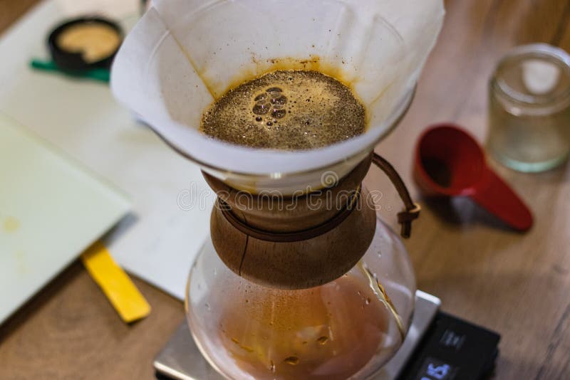 Alternative Manual Brewing of Coffee on Paper Filter Close Up Stock ...