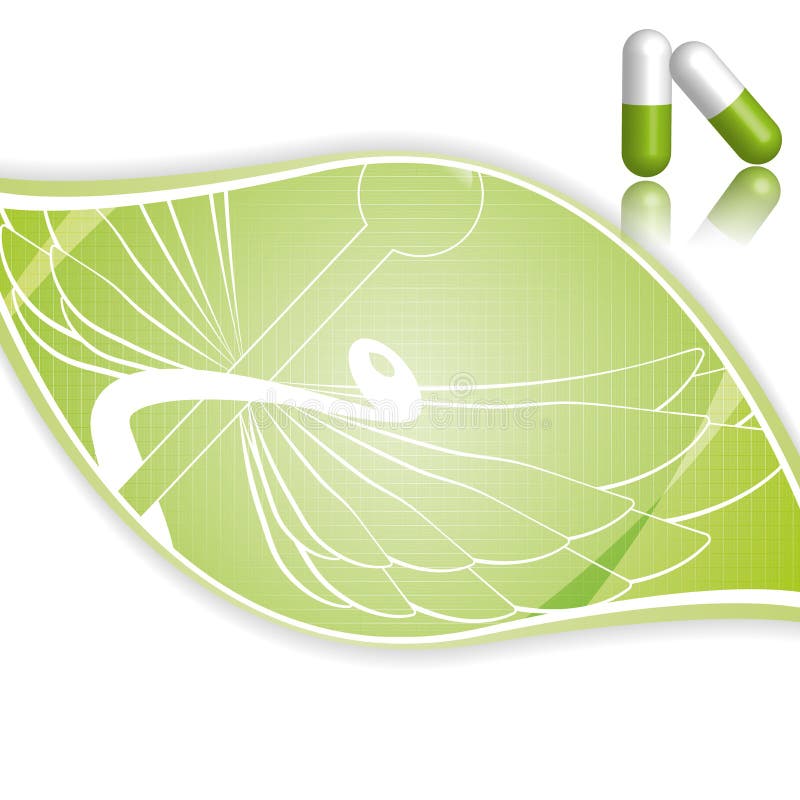 Alternative Medication Concept Green Background Stock Illustration ...