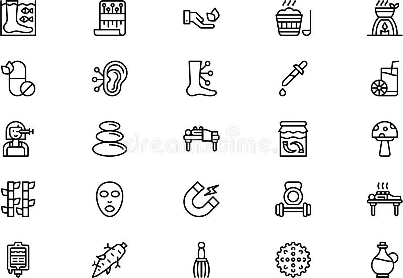 Alternative Medicine Icons Collection is a Vector Illustration with ...