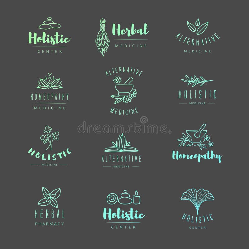 Alternative Medicine Logos. Stock Vector - Illustration of camomile ...