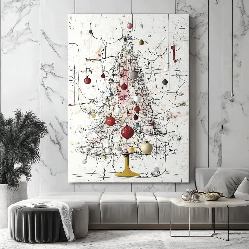 Alternative Pop Art Christmas Tree. Stock Image - Image of card ...