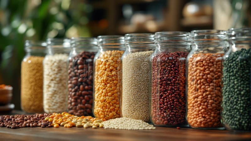 Alternative Protein Sources, Creative Concept Featuring Various Plant ...